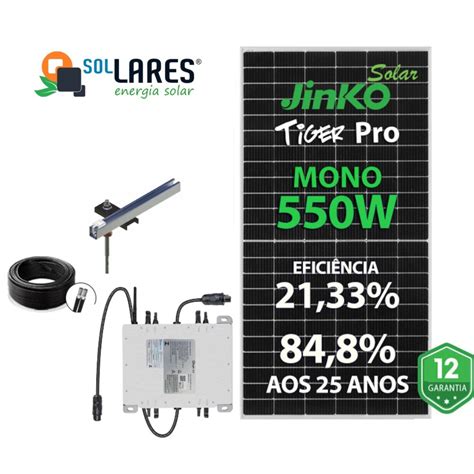 Gerador Solar Microinversor Deye 2000w Painel 550w Jinko 2640Kw