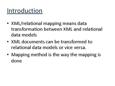 xml to relational database mapping bhavin kansara