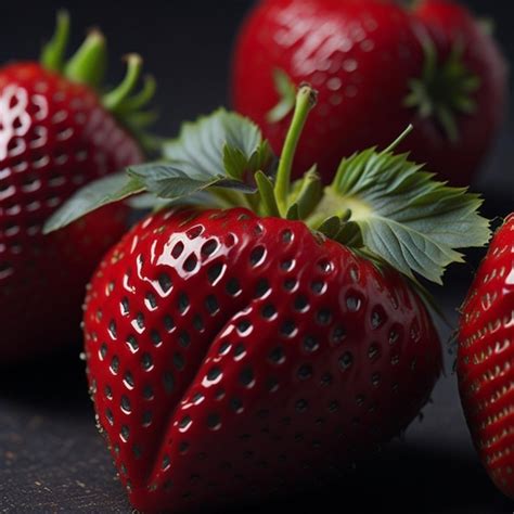 Premium AI Image A Vibrant Juicy Strawberry Glistening In The Summer Sun