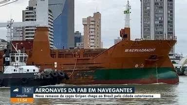 Jornal do Almoço SC Blumenau Nova remessa de caças Gripen da FAB