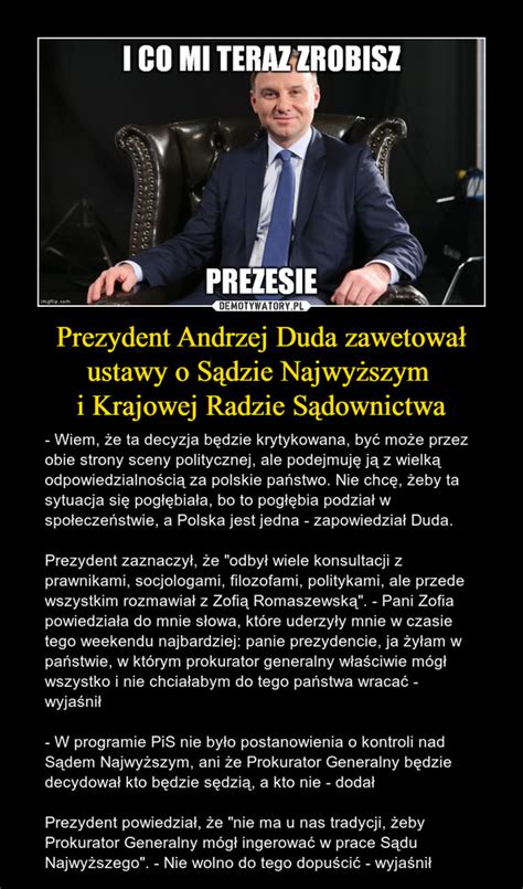 Prezydent Andrzej Duda zawetował ustawy o Sądzie Najwyższym i Krajowej