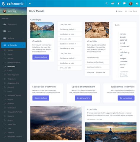 Soft Material Stock Market Bootstrap Admin Templates Dashboard