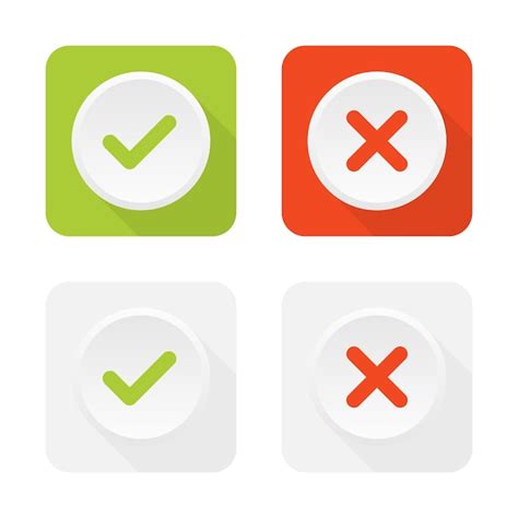 Premium Vector Choice Icon Vector Button Set Green Check Mark And