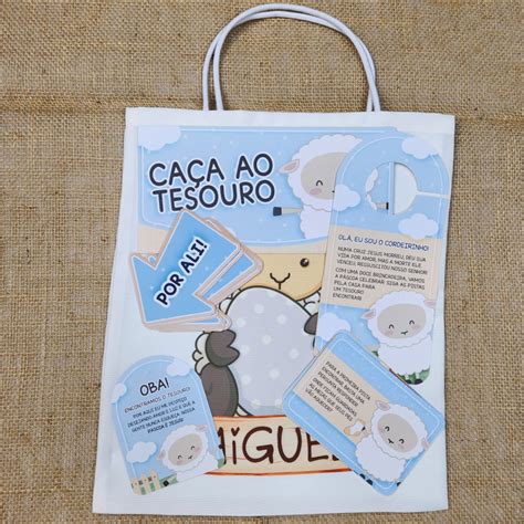 Kit Páscoa Cristã Sacola e Caça ao Tesouro m 35x30cm Elo7
