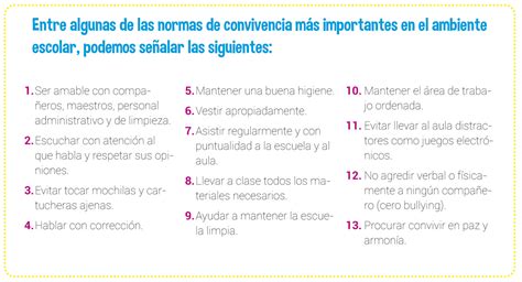 Condición previa bostezando distancia 10 reglas de convivencia en el