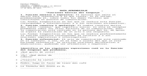 GUÍA APRENDIZAJE 8 FUNCIONES BASICAS DEL LENGUAJE DOCX Document