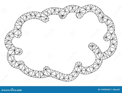 Vector Poligonal Mesh Illustration Del Marco De La Nube Ilustración del