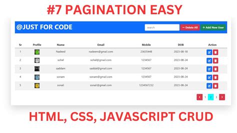 part 1 pagination pagination in javascript html css js pagination javascript pagination
