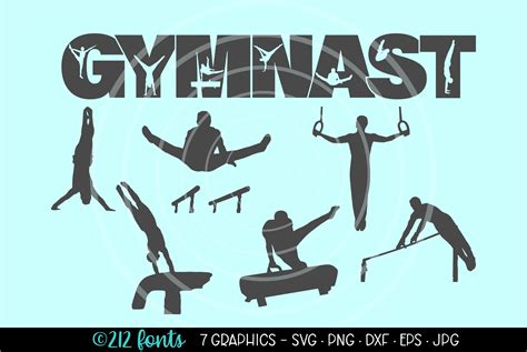 Men S Gymnastics Graphic Clip Art Cut Files DXF PNG SVG 532793