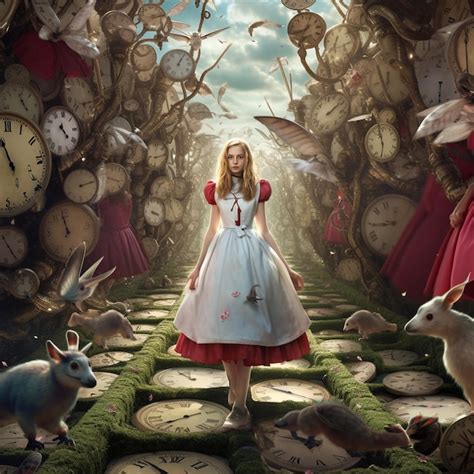 Alice Au Pays Des Merveilles Personnage Illustré Photo Premium