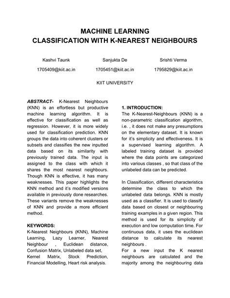 pdf a brief review of nearest neighbor algorithm for learning and classification