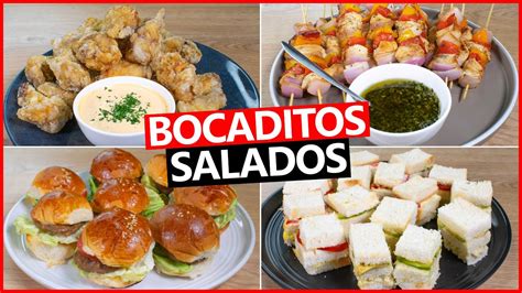 4 BOCADITOS SALADOS para tu fiesta o reunión Fácil y económico