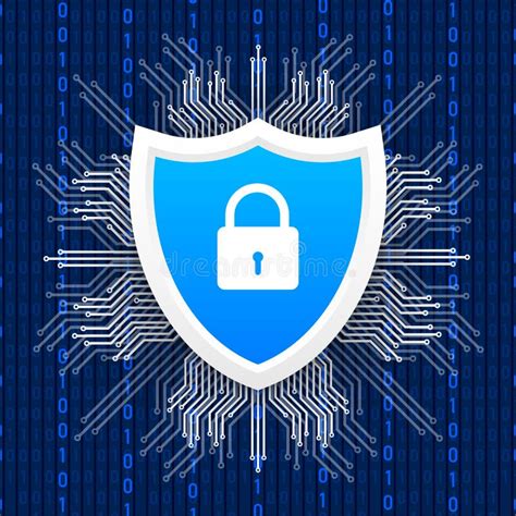 Logotipo Cibern Tico Del Vector De La Seguridad Con El Escudo Y La