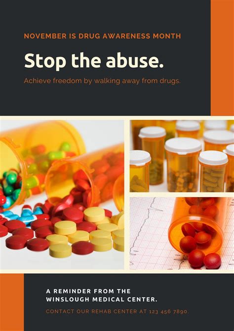 Free Printable Custom Drug Awareness Poster Templates Canva