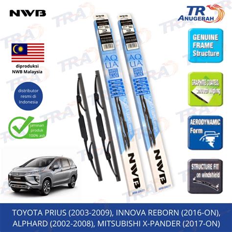 Jual Wiper Blade Depan Aqua Nwb Toyota Alphard Innova Prius