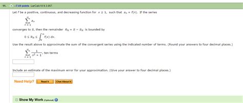 solved let f be a positive continuous and decreasing