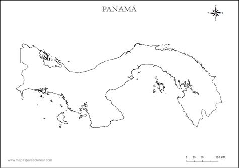 Mapas de Panamá para colorear