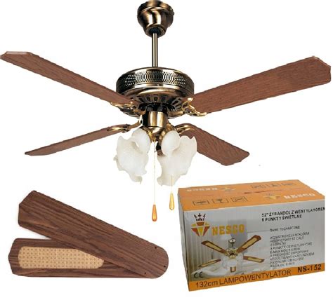 ŻYRANDOL WENTYLATOR SUFITOWY WIATRAK LAMPA 5 5 PL 6097225483415