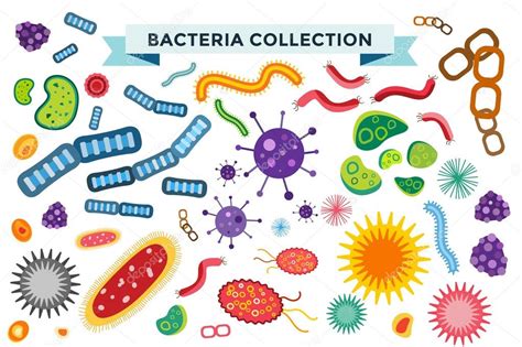 Conjunto De Iconos De Vectores De Virus Bacteriano Vector De Stock