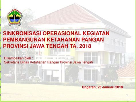 Sinkronisasi Operasional Kegiatan Pembangunan Ketahanan Pangan Provinsi