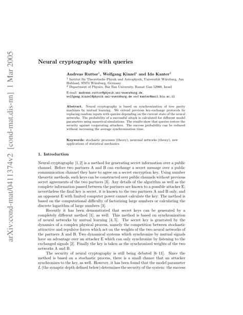 pdf i neural cryptography with queries