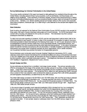 Fillable Online Bjs Survey Methodology For Criminal Victimization In