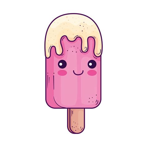Dise O De Vector De Dibujos Animados De Helado Kawaii Vector En