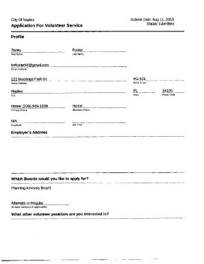 Fillable Online Park Steward And Volunteer Application Fax Email Print