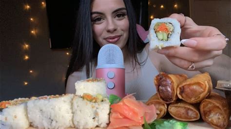 Asmr Sushi Mukbang Upclose Eating Sounds YouTube