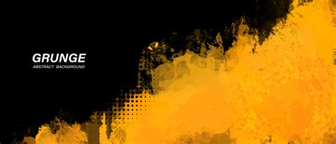 Black And Yellow Abstract Background With Grunge Texture Vector