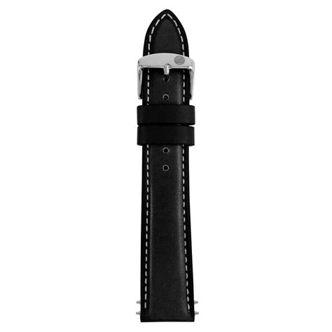 Pasek skórzany Zeppelin do zegarka gładki czarny 22 mm sklep