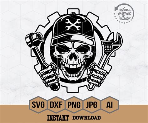 Skull Mechanic Svg File Mechanic Svg Mechanic Shirt Patriotic Mechanic