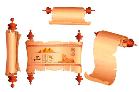 Vector De Dibujos Animados De Desplazamiento De Papiro De Egipto