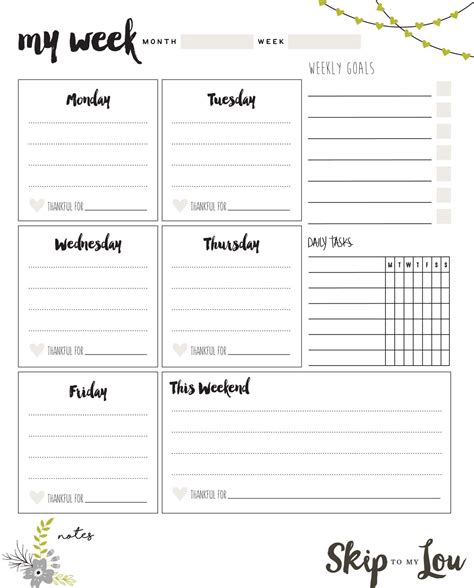 Free Printable Weekly Planner Pages Free Printable Templates