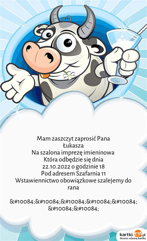 Na szalona imprezę imieninowa Darmowe kartki