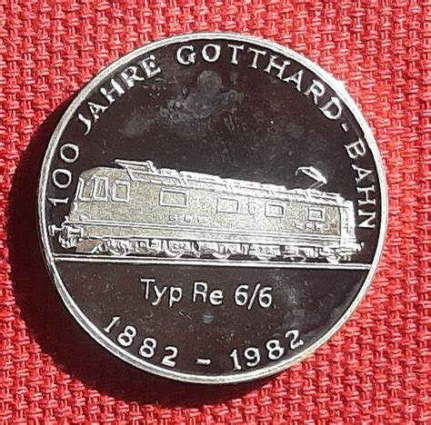 Gedenkmünze 100 Jahr Gotthard Bahn 1882 1982 Kaufen auf Ricardo