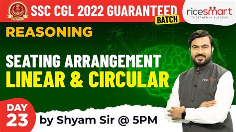 5 00 PM SSC CGL 2022 Reasoning By Shyam Asare Seating Arrangement
