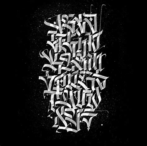 Blackletter Calligraphy Tattoo Lettering Alphabet Lettering