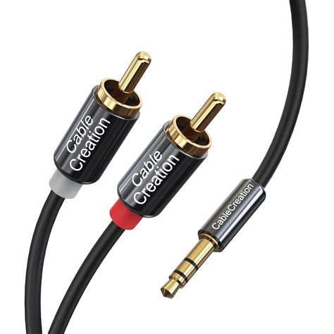 Buy Mm To Rca Cable Ft Pack Cablecreation Mm Trs Male To Rca