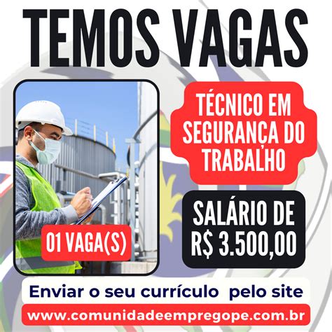 Técnico em Segurança do Trabalho salário de R 3 500 00 para