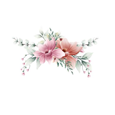 Ramo De Flores Acuarela Png