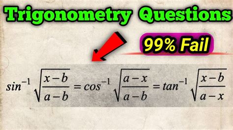 Trigonometry Inverse Questions Solution Youtube