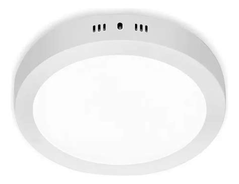 Plafón Panel Con Base Aplicar Led 24w Redondo Fría Cálida