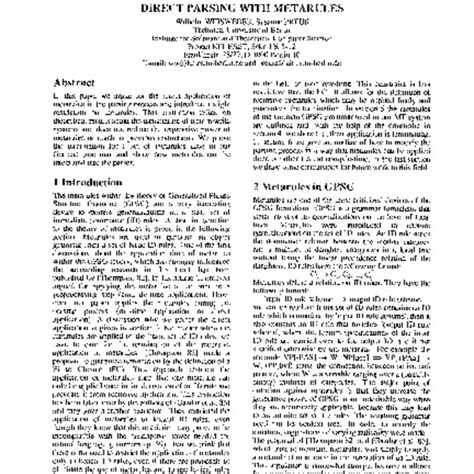 direct parsing with metarules acl anthology