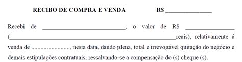 Recibo De Compra E Venda Simples Word E PDF IEmpresas