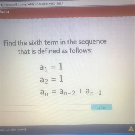 find the 6th term in the sequence
