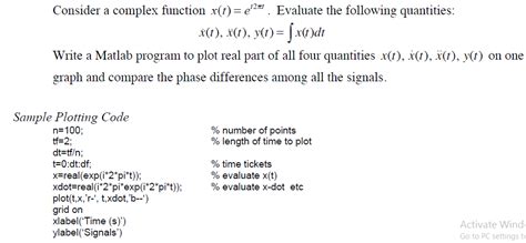 solved consider a complex function x t e i 2 pi t