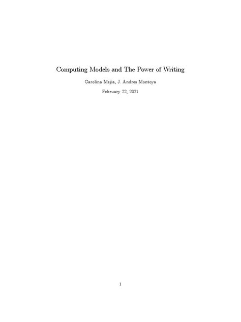 1 computing models and the power of writing pdf formalism deductive metalogic