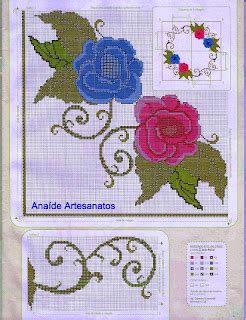 ANAIDE ARTESANATOS 1 Graficos De Ponto Cruz Para Mesa Quadrada Lindos
