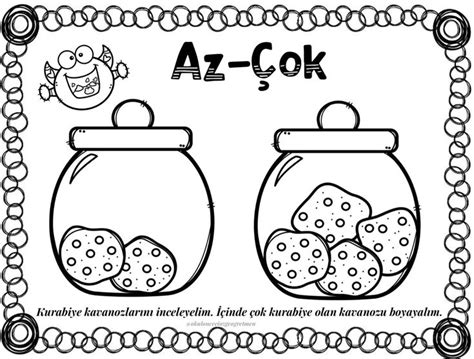 Az Çok Kavramı Okul öncesi çalışma sayfaları Matematik çalışma